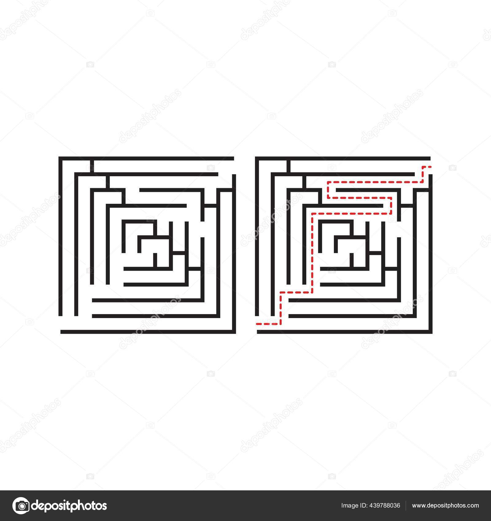 Labyrinth Maze Way Start Finish Education Logic Kids Vector ...