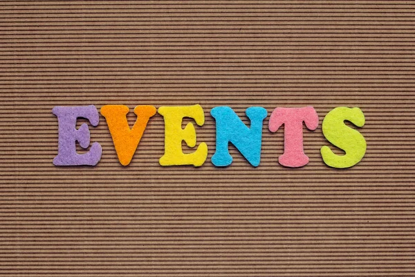 Word events on colorful wooden cubes — Stock Photo © chrupka #76549817