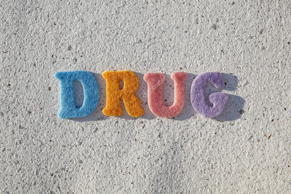 Drug word on handmade paper texture — Stock Photo © chrupka #122807420