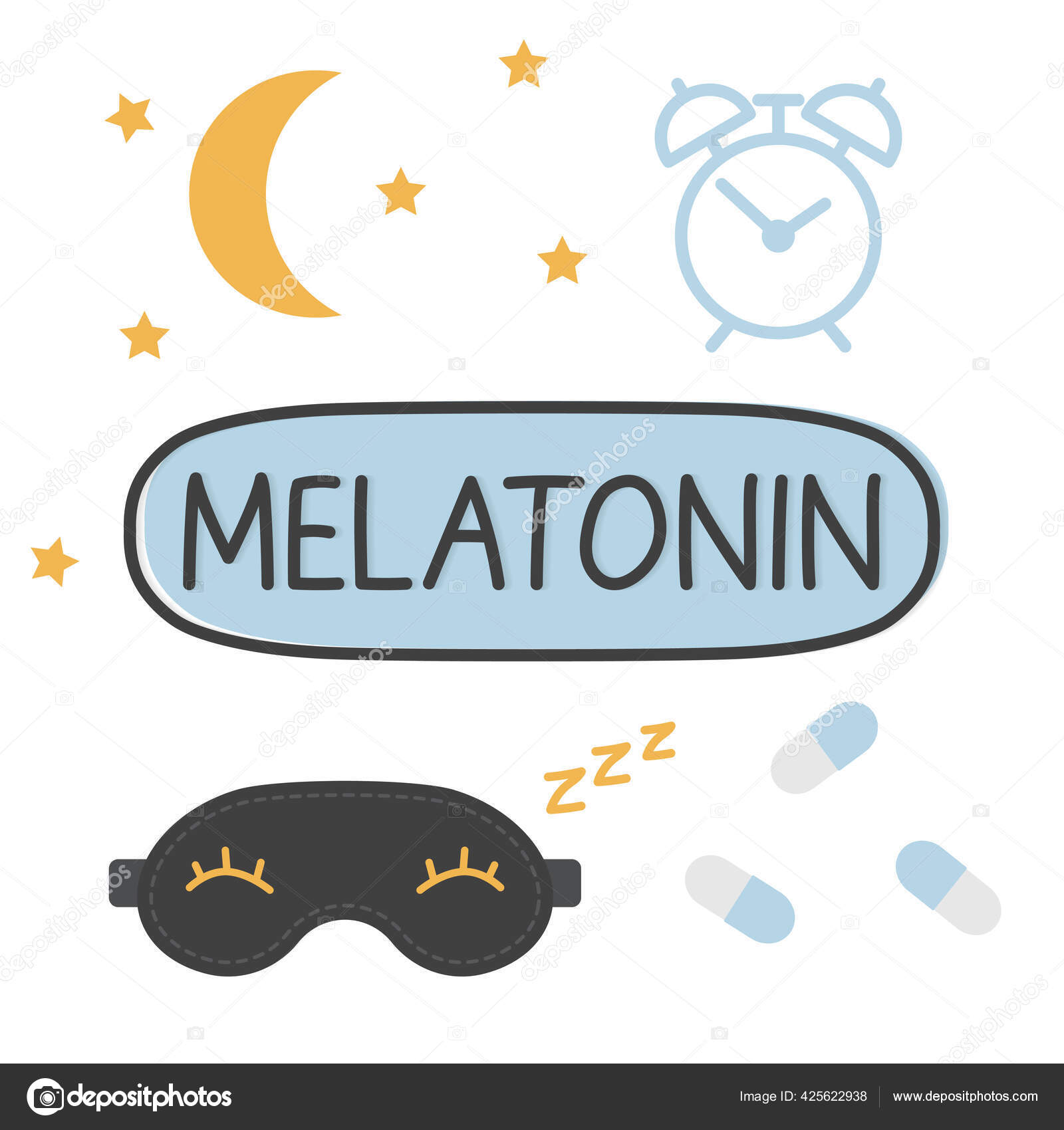 Melatonin Sleep Hormone Concept Vector Illustration Stock Vector by ...