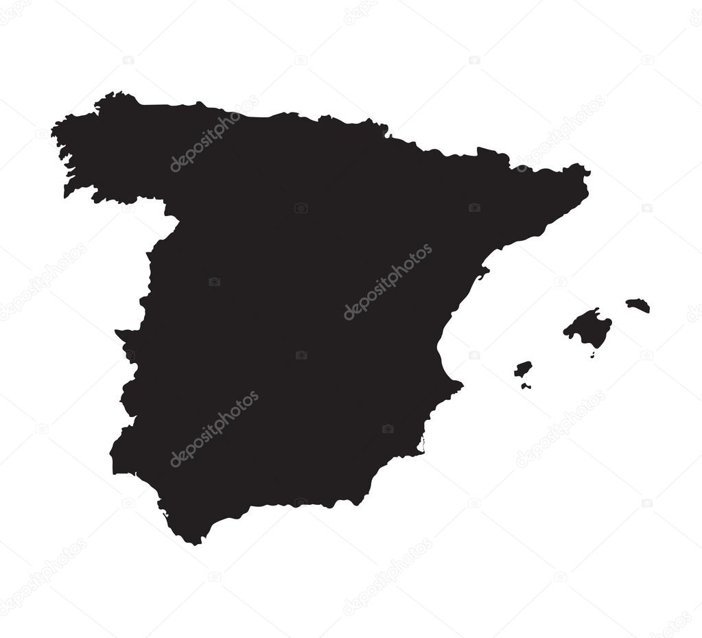 Black map of Spain — Stock Vector © chrupka #63841253