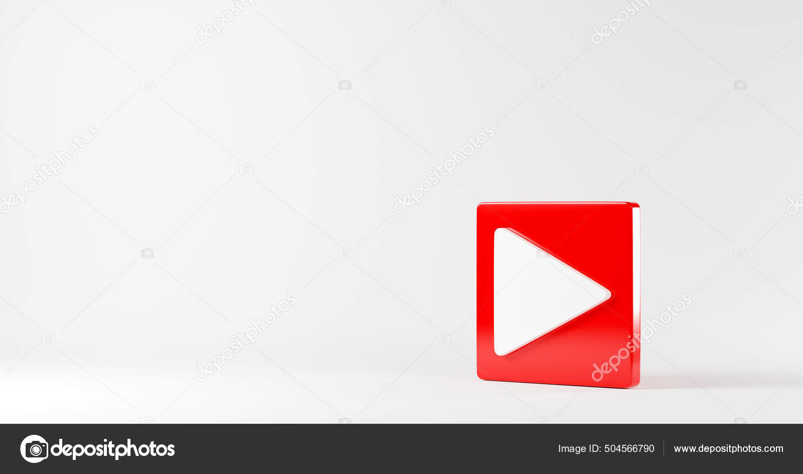Red Play Button Video Icon Social Media Sign Player Symbol — Stock ...