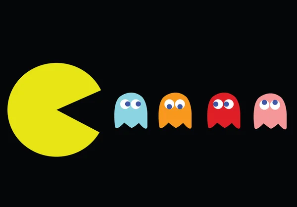 Pac-Man with his enemies — Stock Vector © maxterdesign #84536552