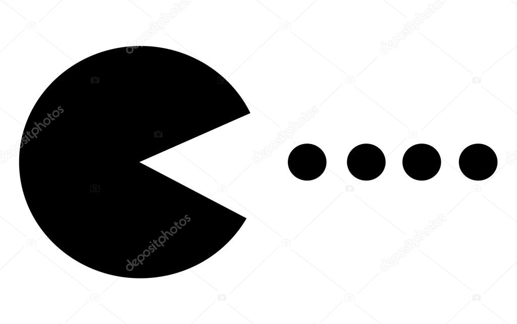 Pac-Man silhouette with balls — 스톡 벡터 © maxterdesign #84536554