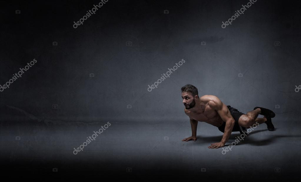 Man pushing on the floor — Stock Photo © marcogarrincha #112577548