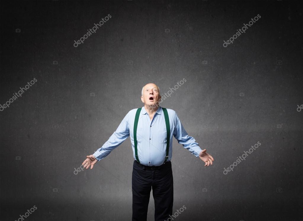 Old man emotions and expressions in gray background Stock Photo by ...