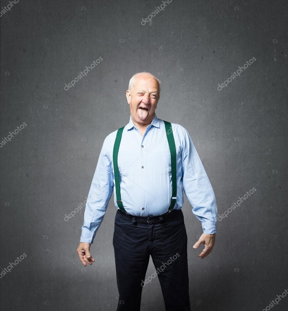 Old man emotions and expressions in gray background Stock Photo by ...