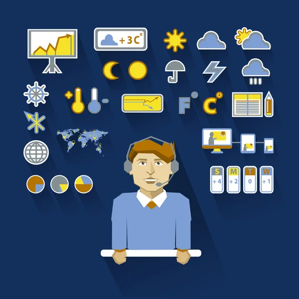 ᐈ Weatherman cartoon stock vectors, Royalty Free weatherman ...