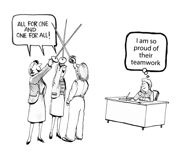 Teamwork Funny Cartoon