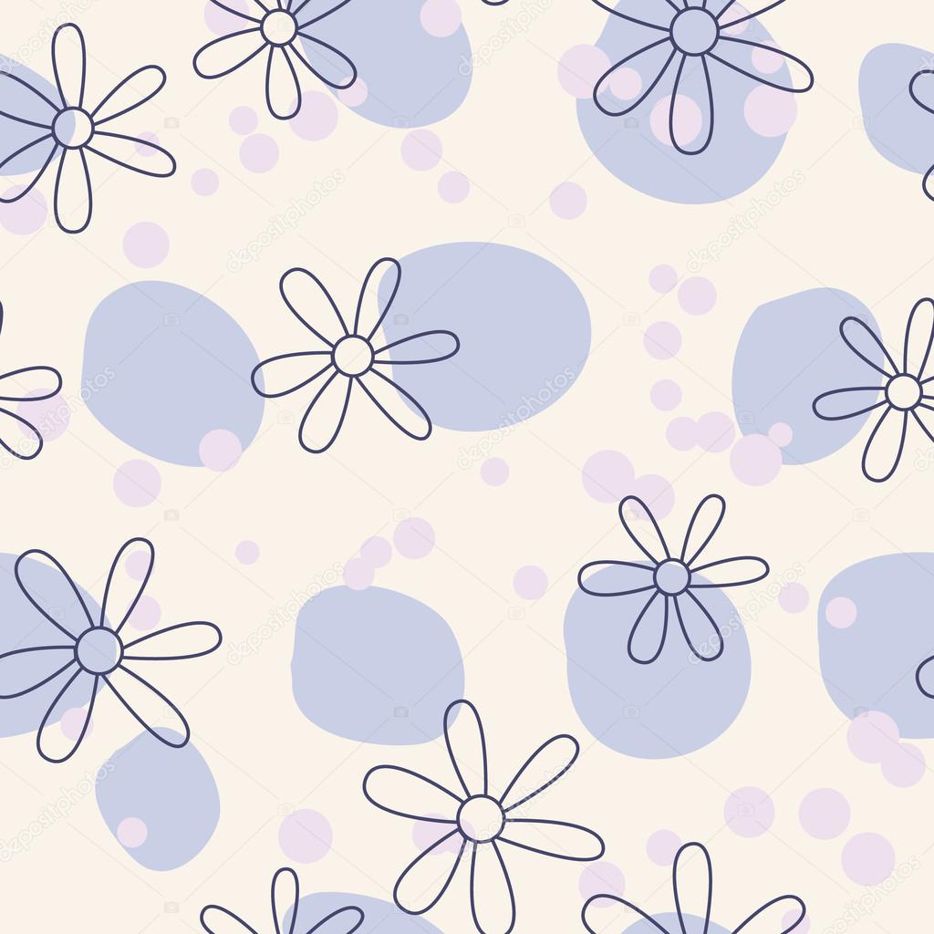 Outline flowers on spots vintage ⬇ Vector Image by © Marishayu | Vector ...