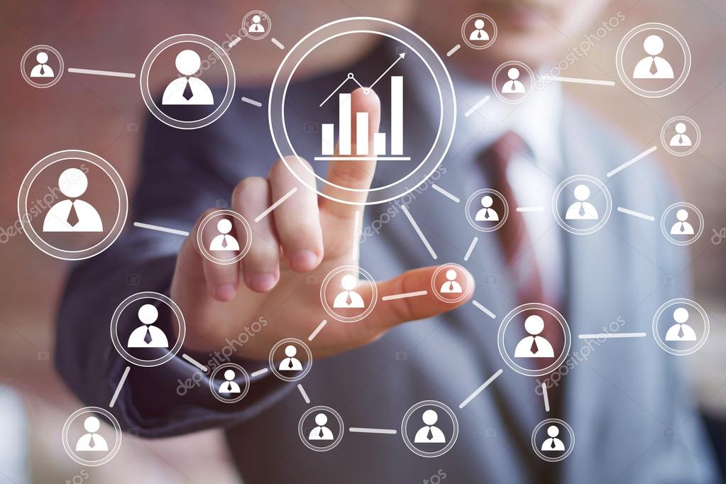 Man with chart online icon web business diagrams Stock Photo by ©maxsim ...