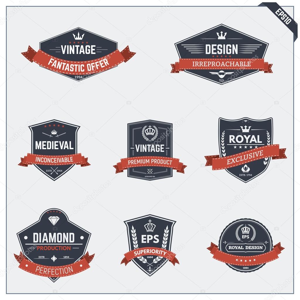 Vintage emblem set Stock Illustration by ©ikonstudios #119670748
