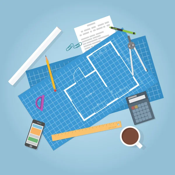Calculator blueprint Imágenes Vectoriales, Gráfico Vectorial de ...
