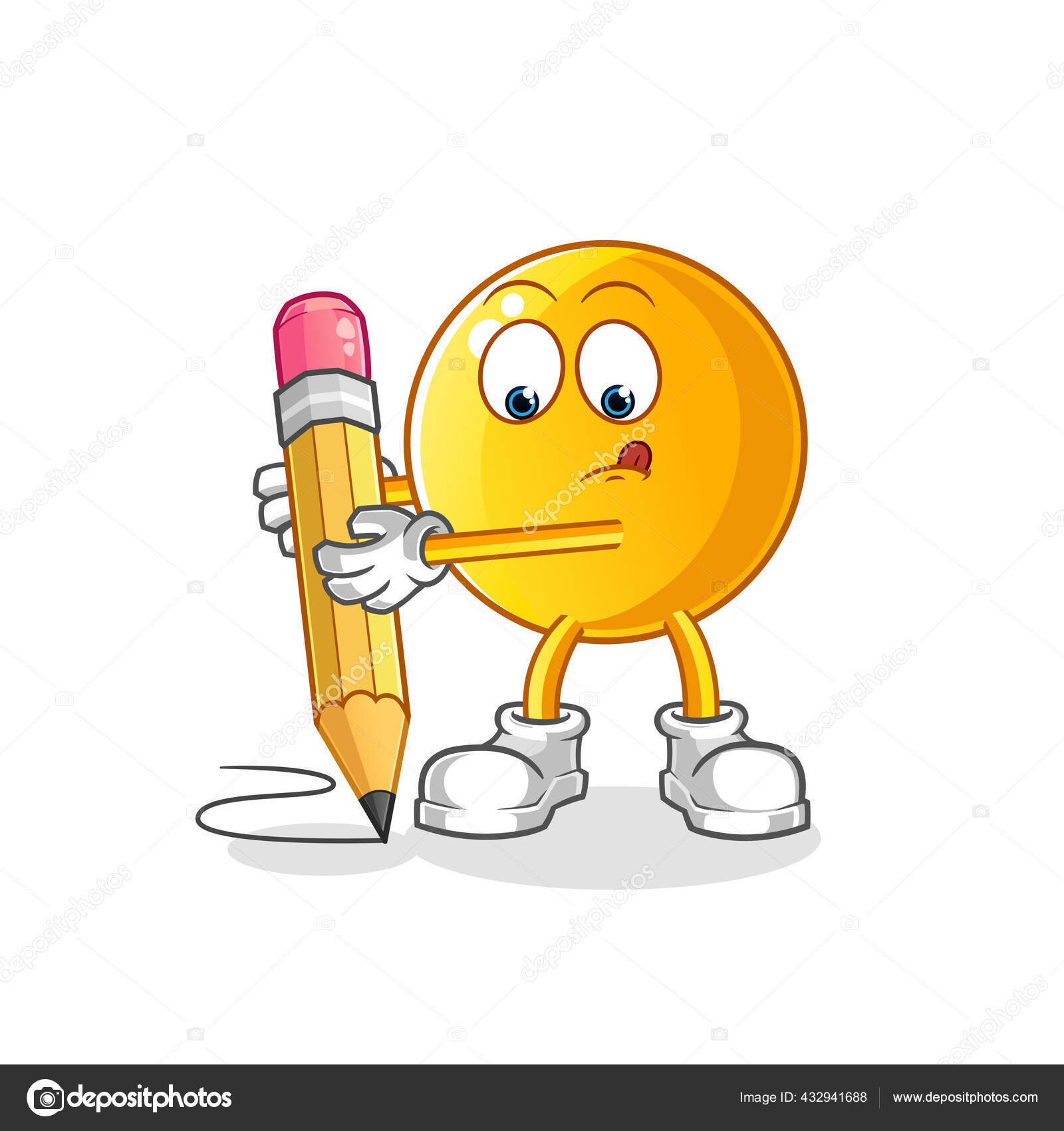 Cartoon Bleistift Schreiben Capybara Cute Cartoon Nicht Schärfende