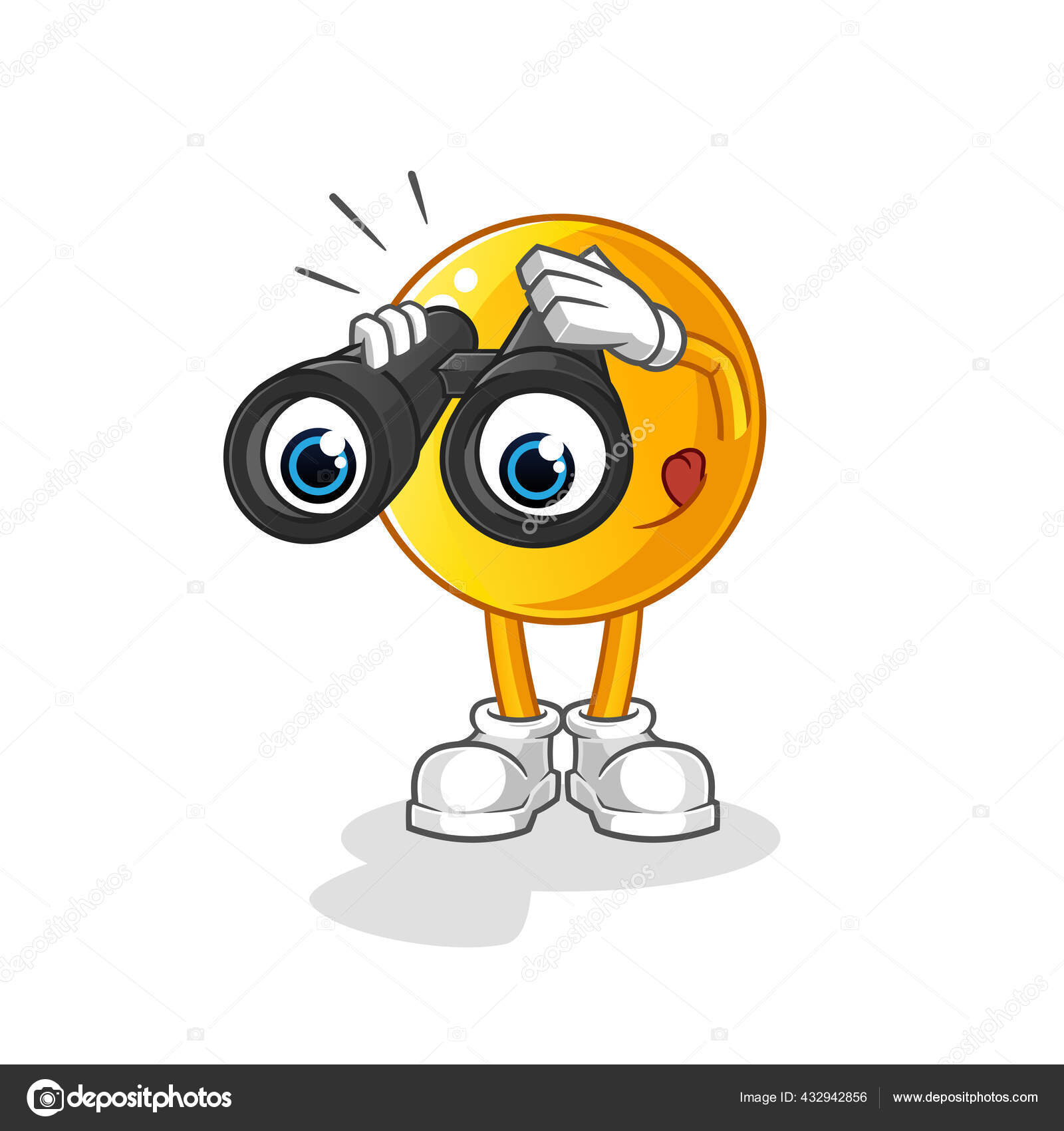 Emoticon Binoculars Character Cartoon Mascot Vector Stock Vector by ...