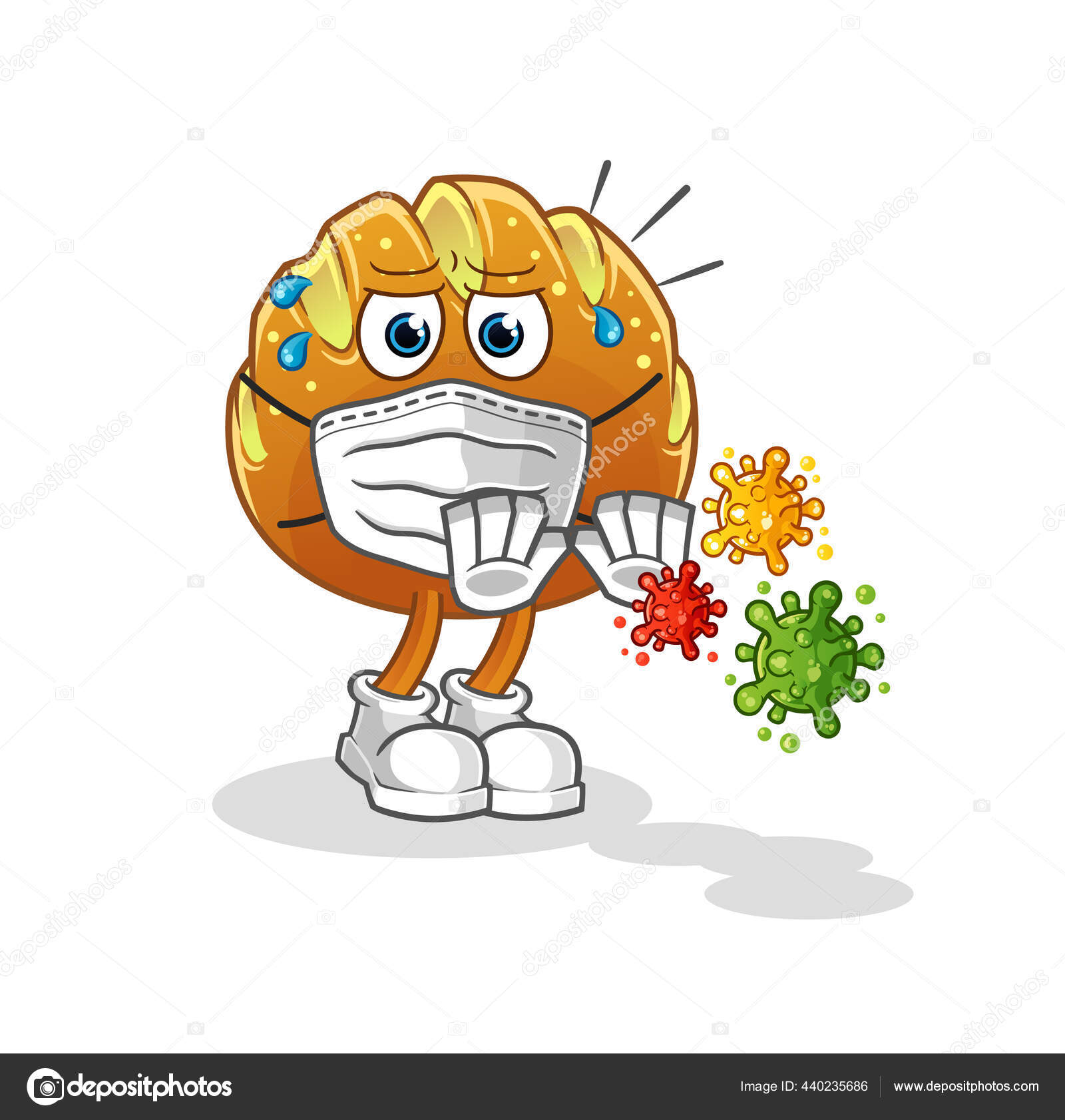 Image vectorielle Pain Déchets Virus Dessin Animé Vecteur Mascotte ...