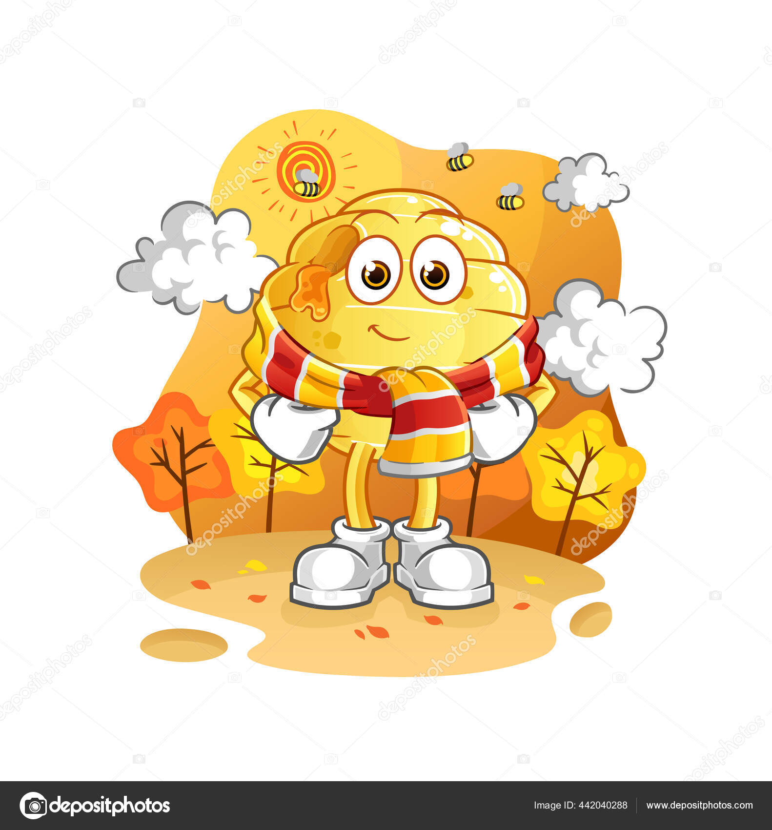 Honeycomb Autumn Cartoon Mascot Vector Stock Illustration by ©hariyusuf ...