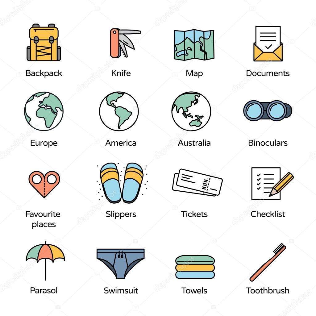 colecci n de iconos de viaje 2024