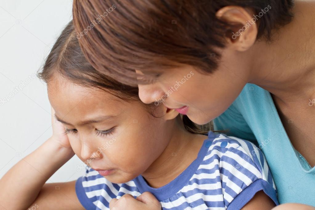 Child's problem with caring mother; listening to her daughter's problem ...