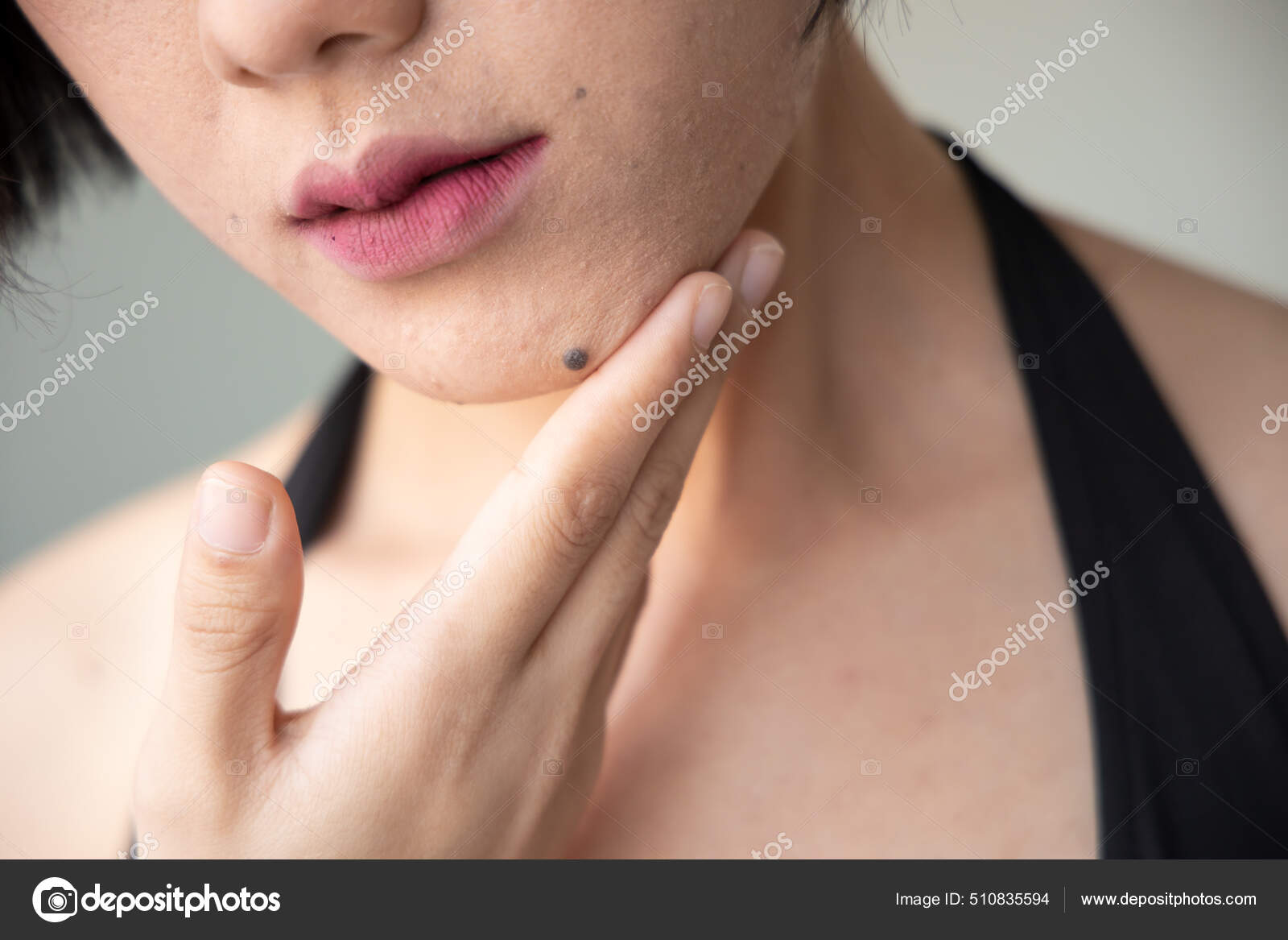Ugly Wrinkle Face Facial Skin Mole Rough Large Pore Woman's Stock Photo ...