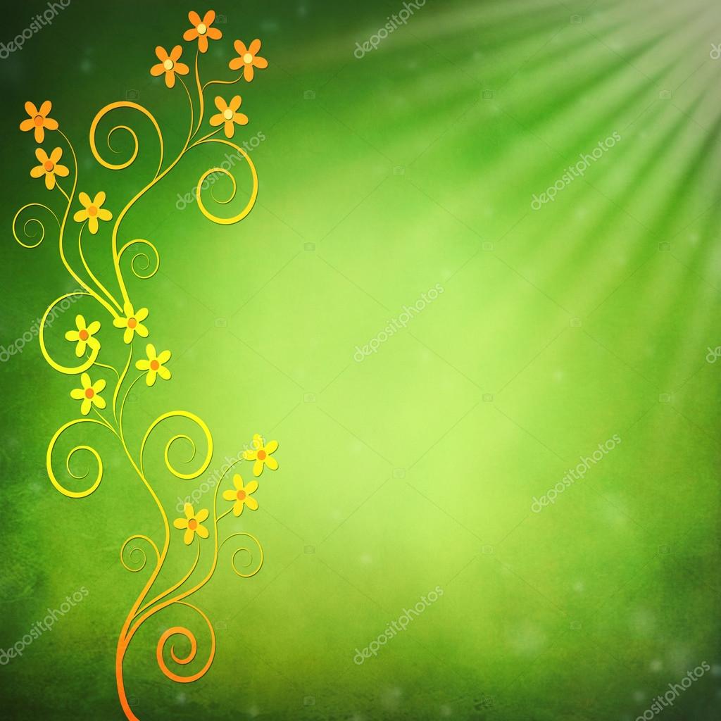 Graphic background Flowers and Gradient Greens Stock Photo by ...