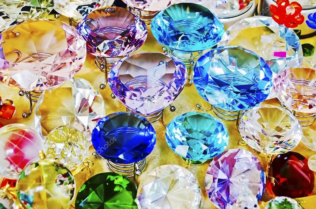 Multi-colored diamonds crystals — Stock Photo © Dmitrydesign #86871900