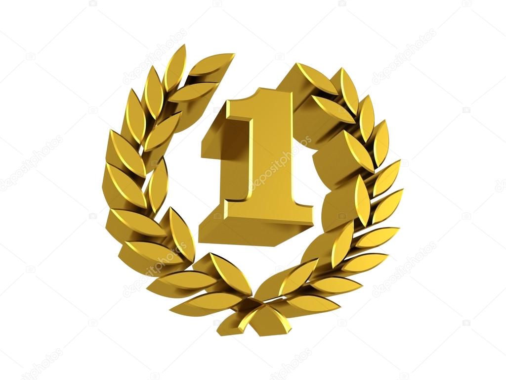 Number one in a Laurel wreath Stock Photo by ©Dmitrydesign 88296362