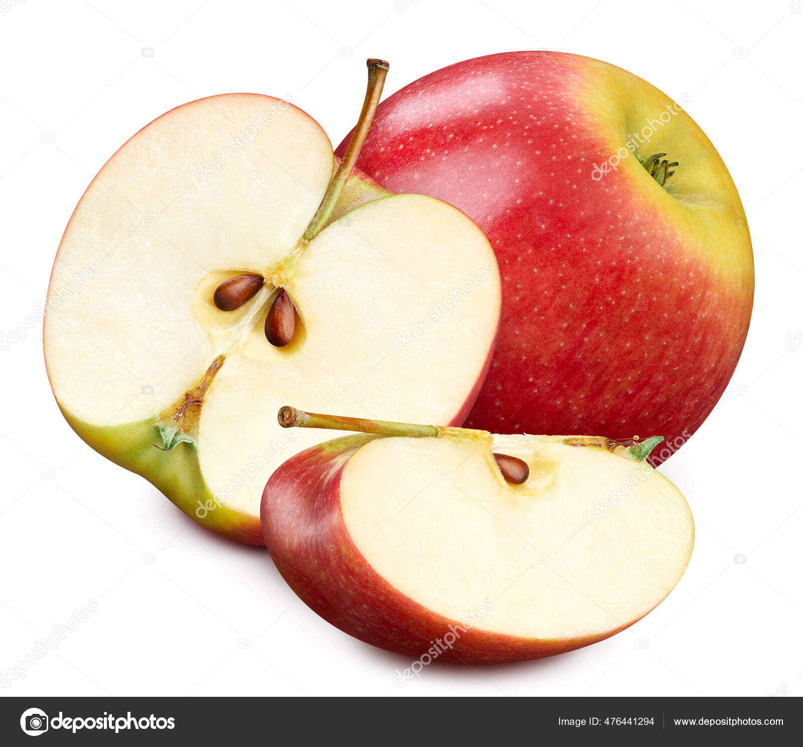 Red apple half isolated on white background — Stock Photo © Maks ...