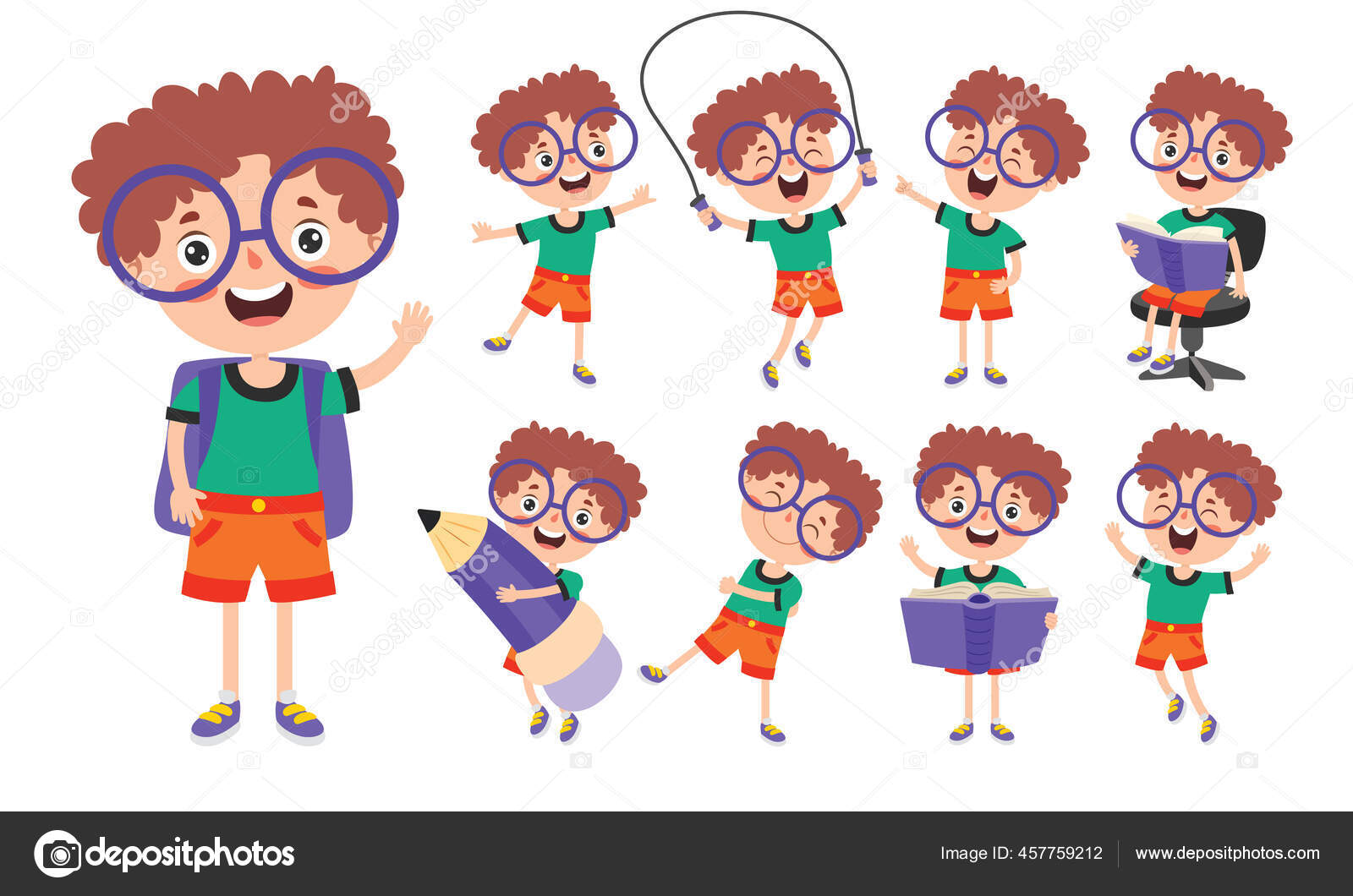 Cartoon Character Studying Learning Stock Vector Image by ©yusufdemirci ...