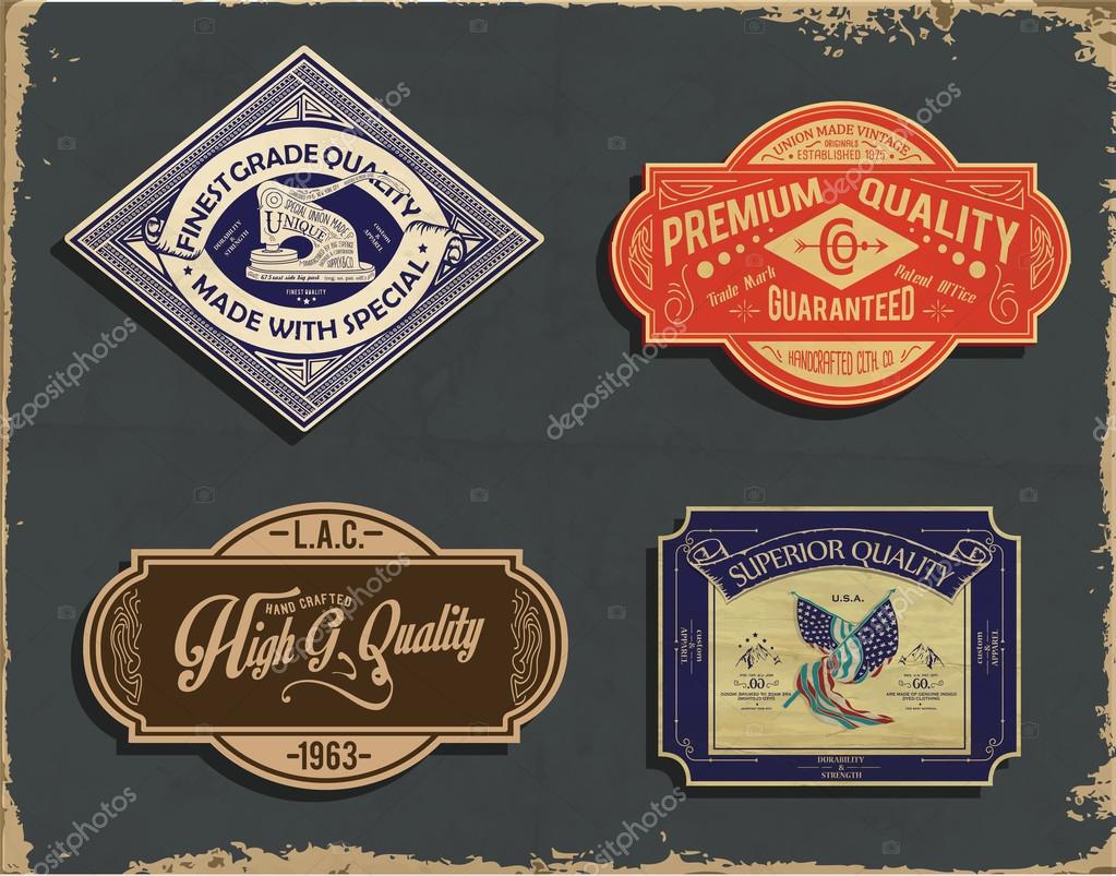 Set vintage emblems Stock Vector by ©depositphotos01 97177886