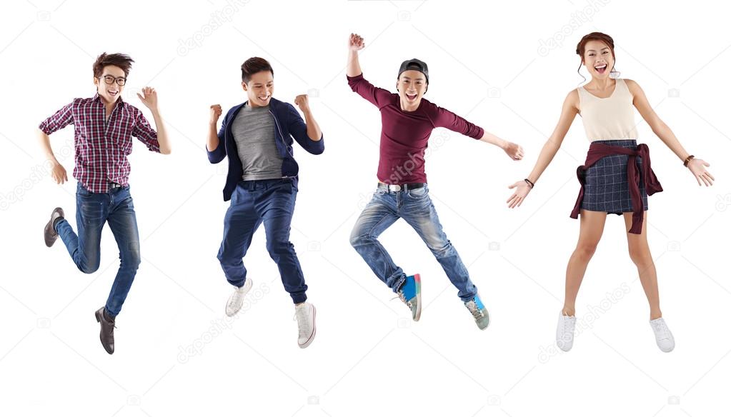 Vietnamese young people jumping Stock Photo by ©DragonImages 112450902