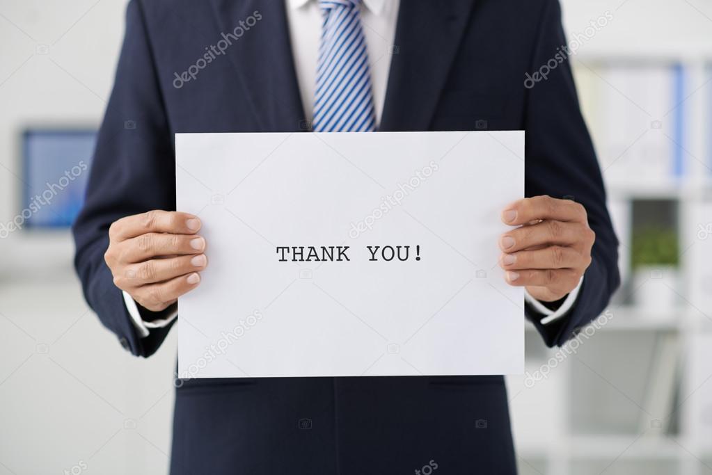 Manager of enterprise saying thanks — Stock Photo © DragonImages #90279548