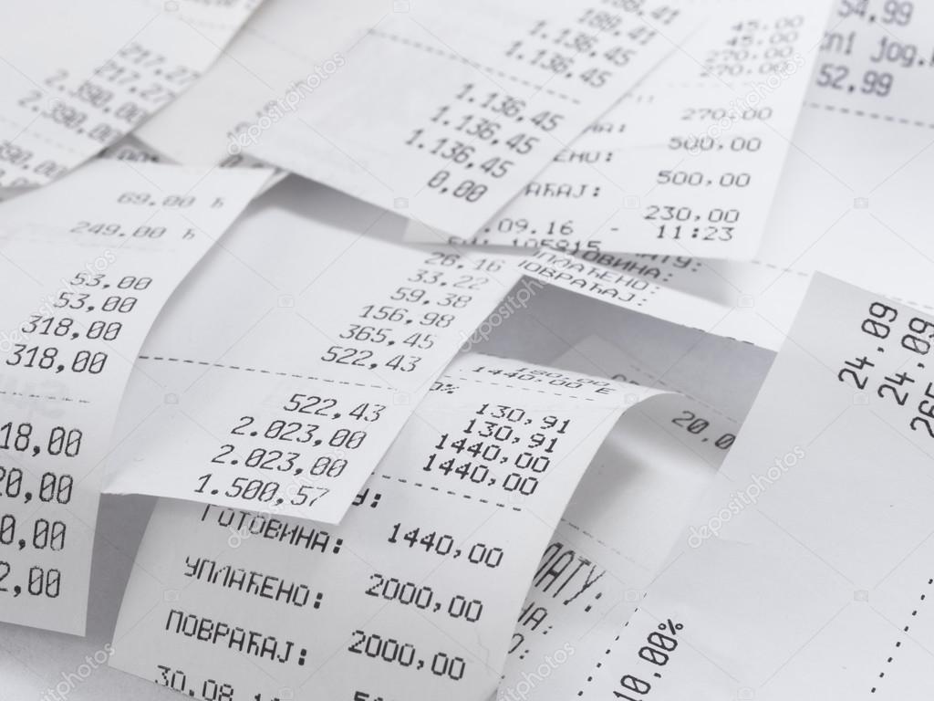 Cash register receipts — Stock Photo © vesnac #124017954