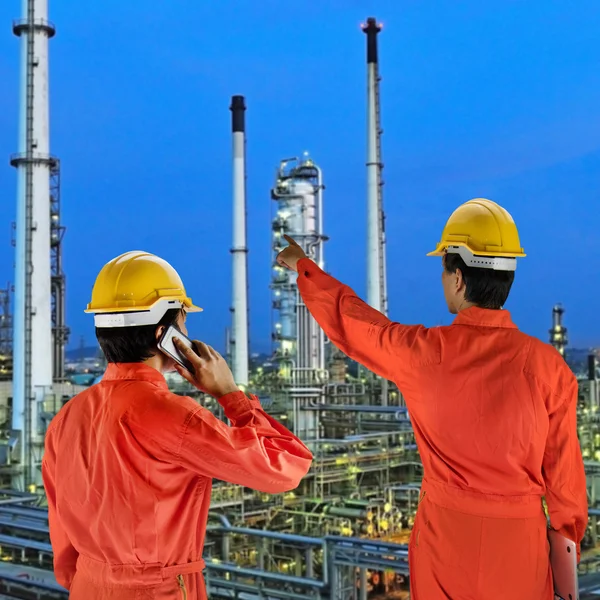 Oil workers and refinery industry — Stock Photo © lagereek #6410198