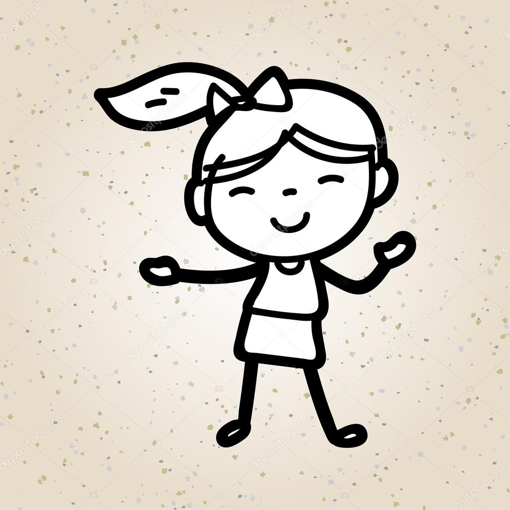 Hand drawing cartoon happy kid Stock Vector by ©atthameeni 102784500