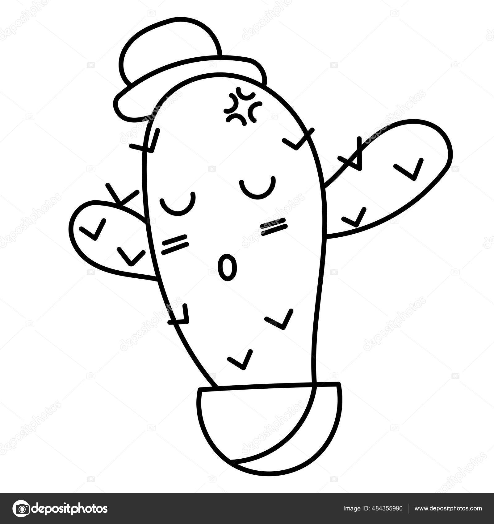 Hand Drawn Doodle Botanical Cactus Plant Succulent Clipart Illustration ...