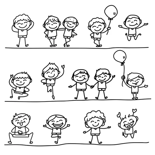 Hand drawing happy kids Stock Vector Image by ©atthameeni #52380847