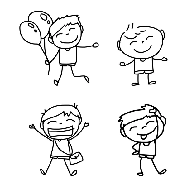 Hand drawing happy kids Stock Vector Image by ©atthameeni #52380847