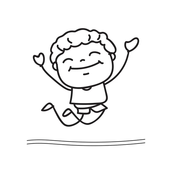 Hand drawing happy cute boys line art Stock Illustration by ©atthameeni ...