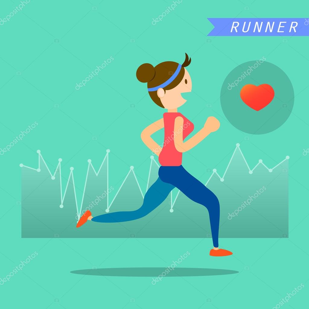Woman running with healthcare graph Stock Vector Image by ©atthameeni ...