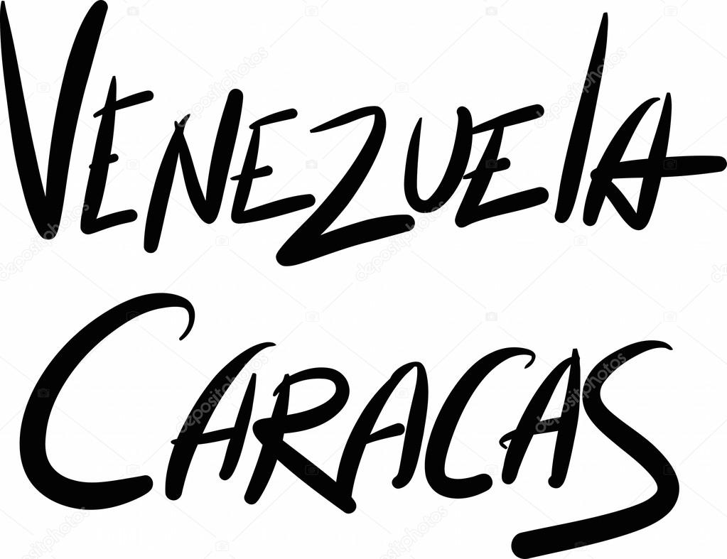 Venezuela, Caracas, con letras de mano — Vector de stock #69754155 ...