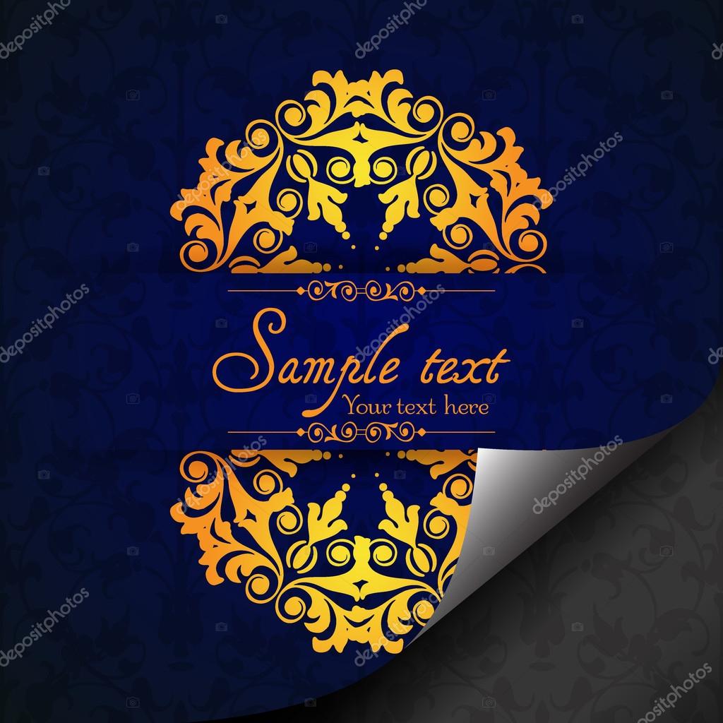 Vintage ornamental template with pattern and decorative frame, curled ...