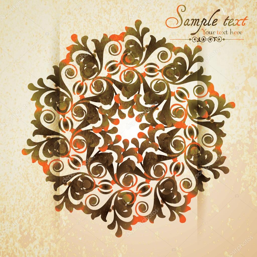 Plantilla ornamental vintage con patr n y marco decorativo. Ilustraci n vectorial. 2024