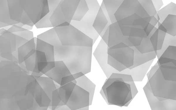 Gray translucent hexagons on white background. Gray tones. 3D ...