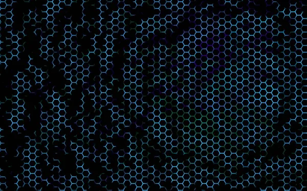 Honeycomb on a blue green background. Perspective view on polygon look ...