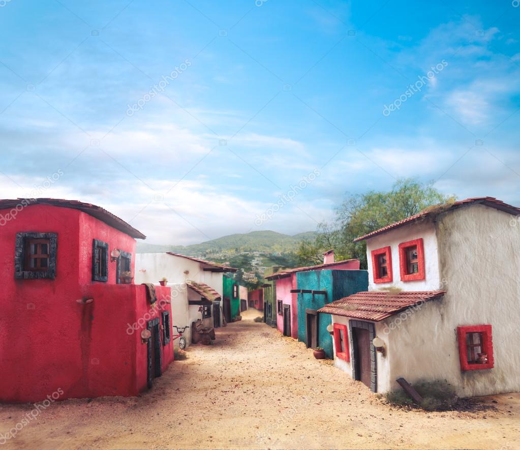 Typical mexican village on a sunny day Stock Photo by ©fergregory 82285076