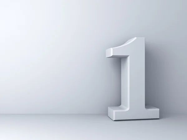 White Number One Gray Background Blank Space Rendering Stock Photo by ...