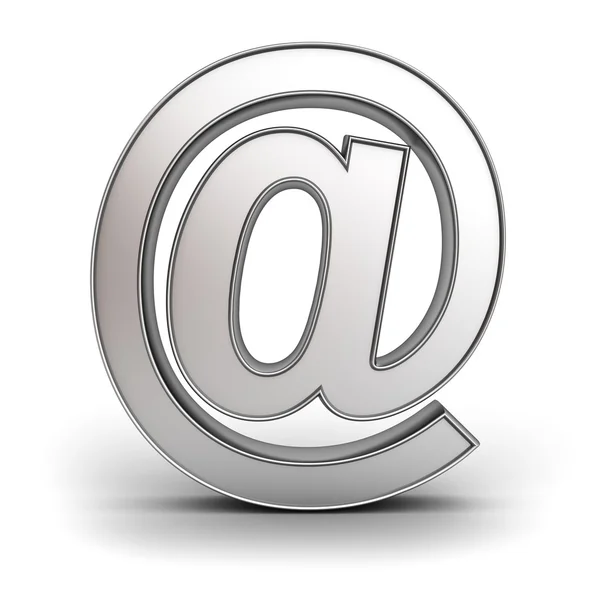 At sign email symbol abstract concept over white background with shadow ...