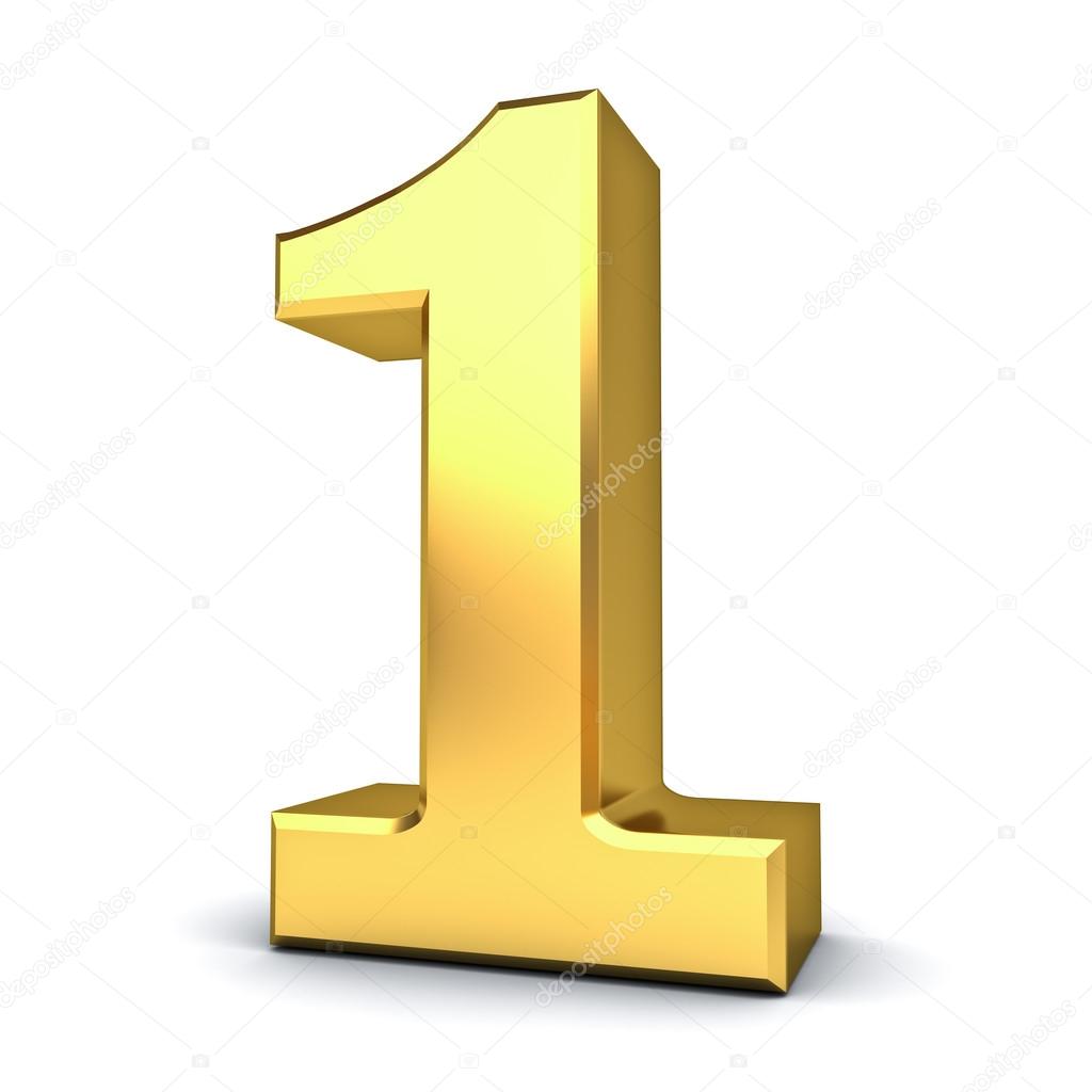 3D gold number one isolated over white background Stock Photo by ...
