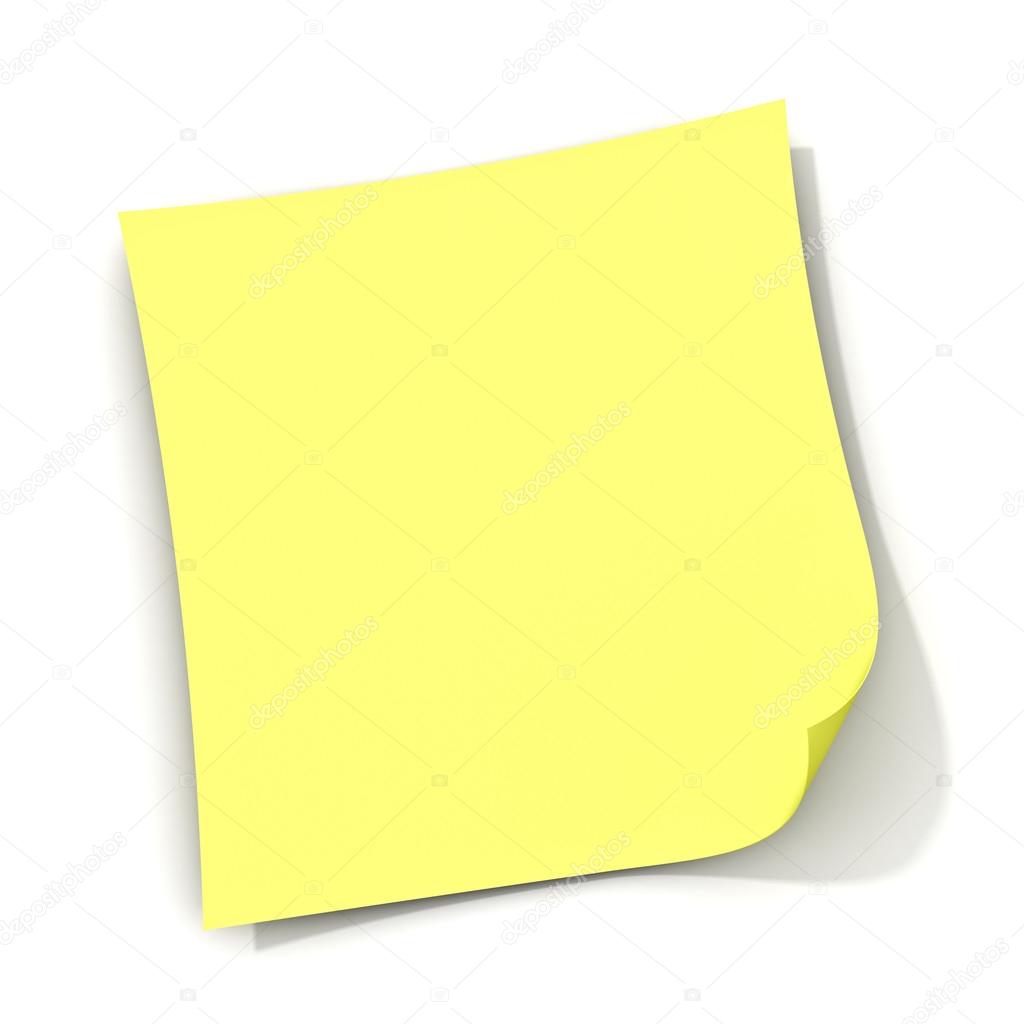 Yellow sticky note isolated on white background with shadow Stock Photo ...